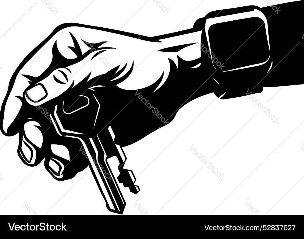 Access granted hand holding key icon touch Vector Image