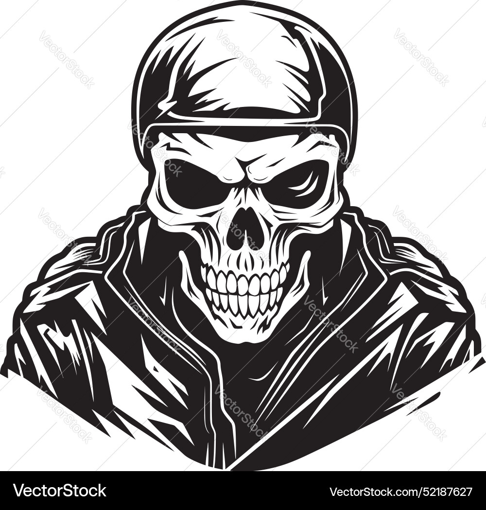 Bone cycle skeleton riding motorcycle black logo Vector Image