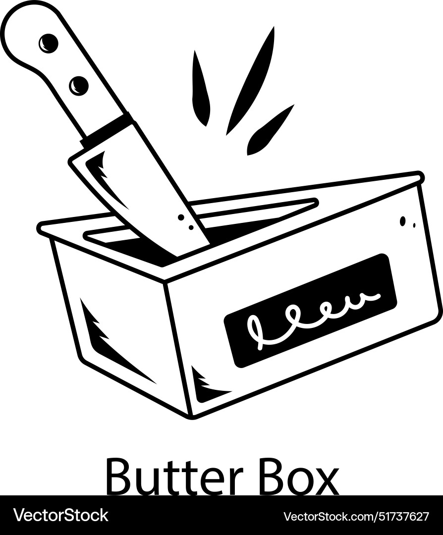 Butter box Royalty Free Vector Image - VectorStock