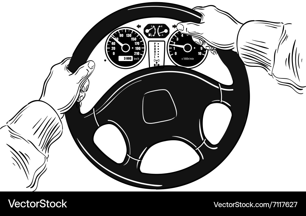 Car Steering Wheel Sketch Royalty Free Vector Image