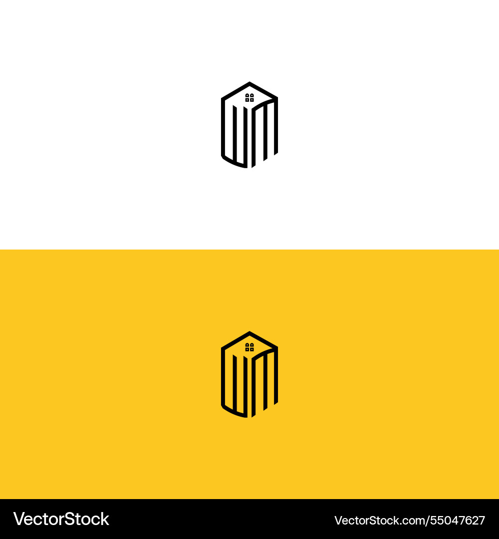 Creative initial wm letters box house logo Vector Image Creative initial wm letters box house logo Vector Image