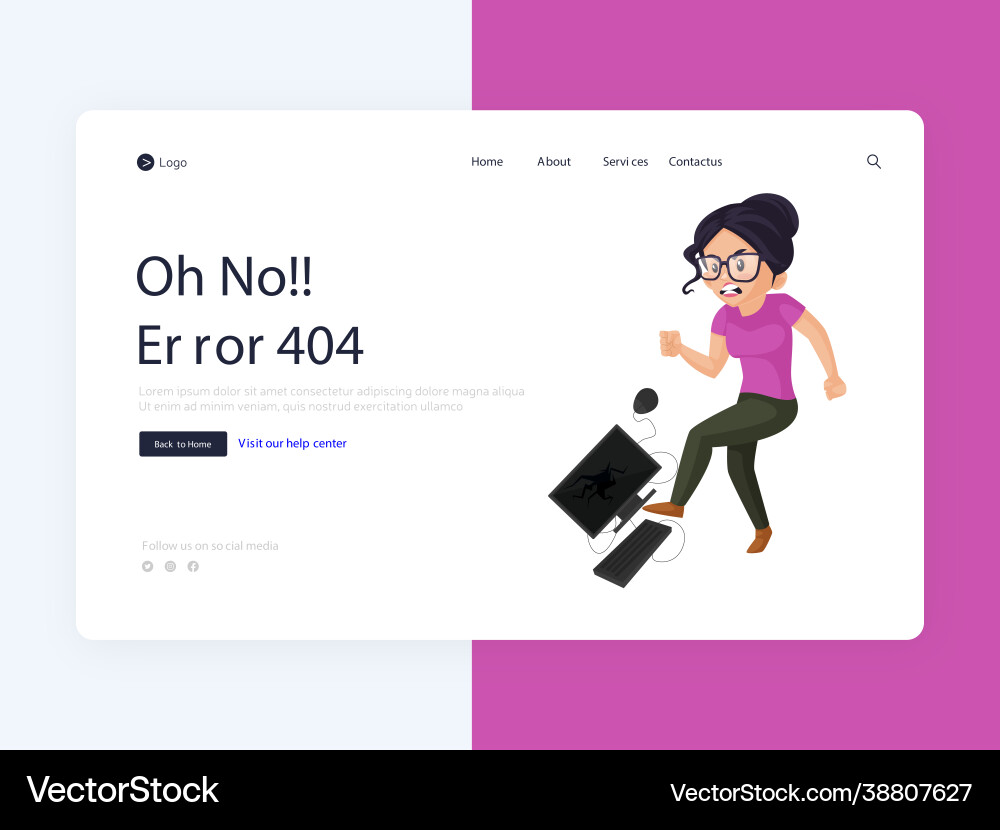 Error landing page Royalty Free Vector Image - VectorStock