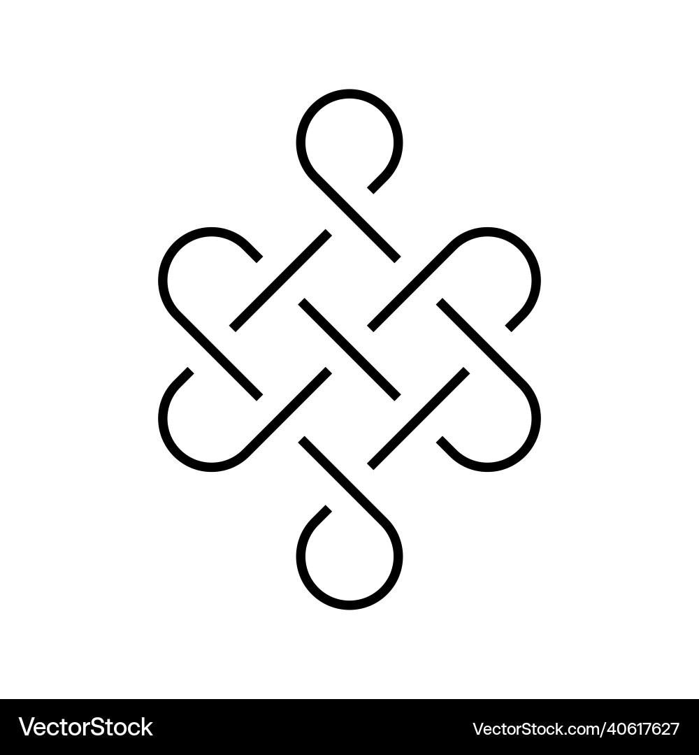Eternal Knot Symbol - Black Royalty Free Vector Image