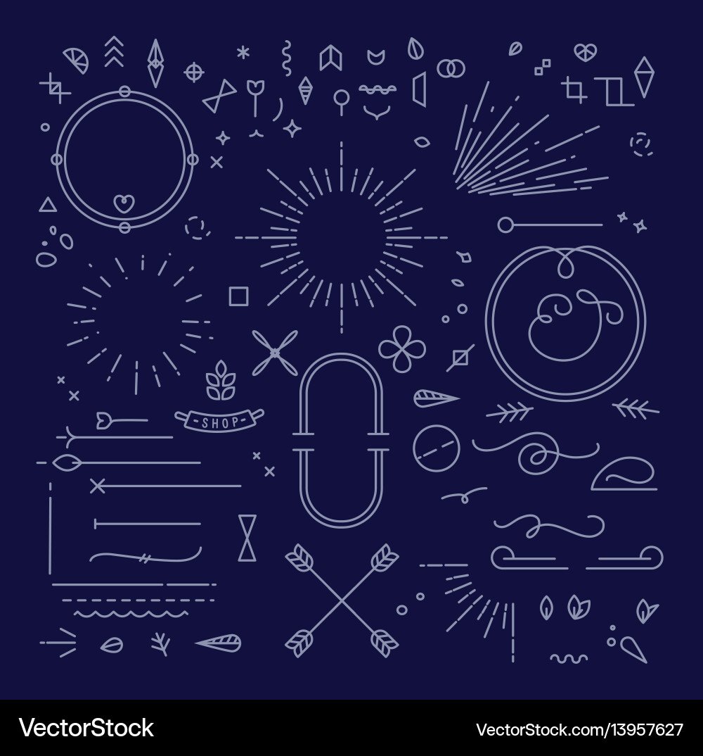Flat design elements blue Royalty Free Vector Image