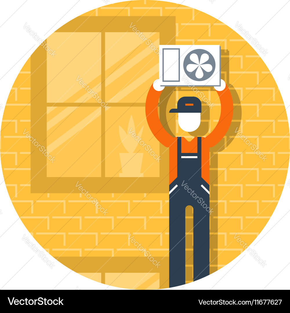 House cooling system Royalty Free Vector Image