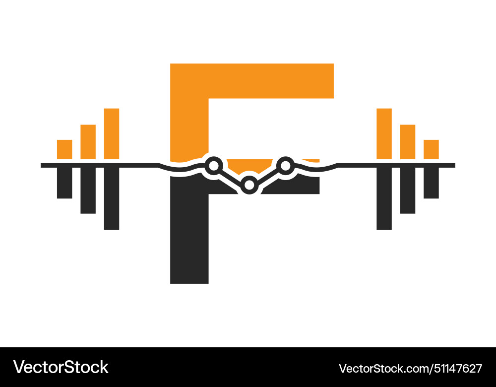 Initial letter f fitness logo concept Royalty Free Vector