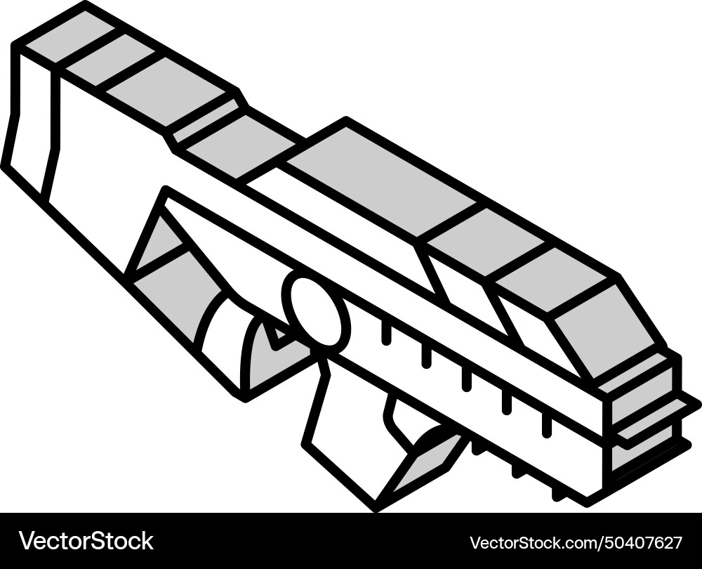 Laser gun weapon military isometric icon Vector Image