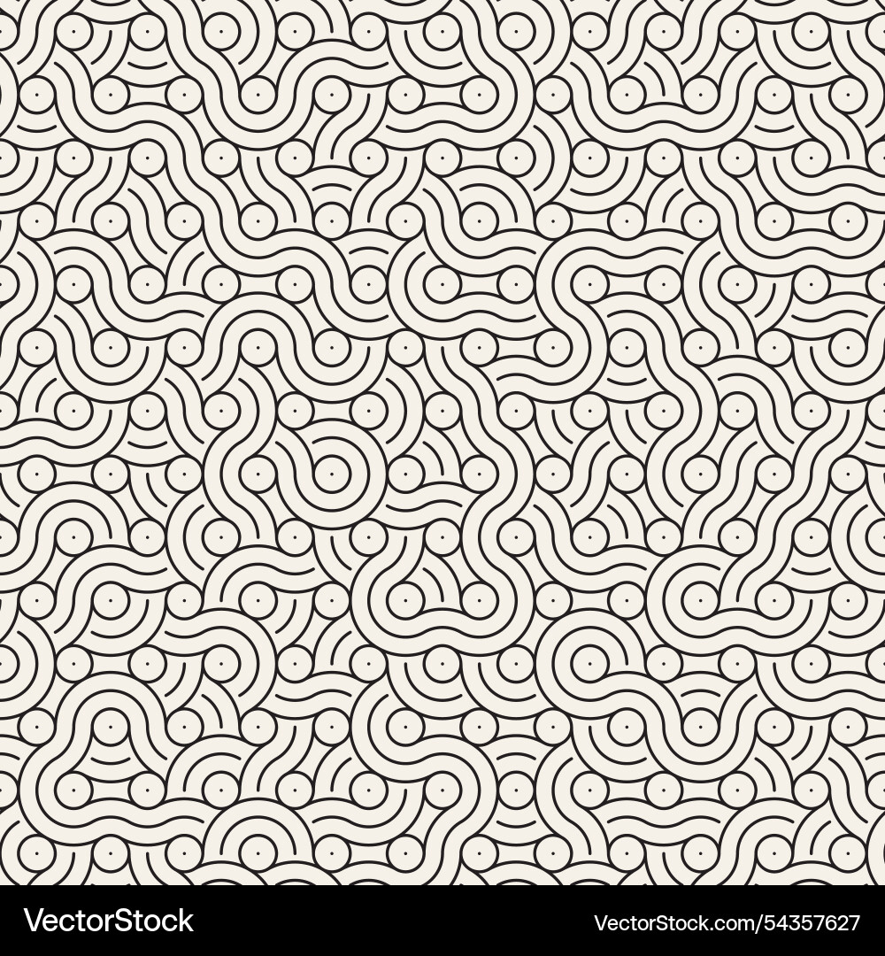 Wavy circular seamless pattern with black Vector Image