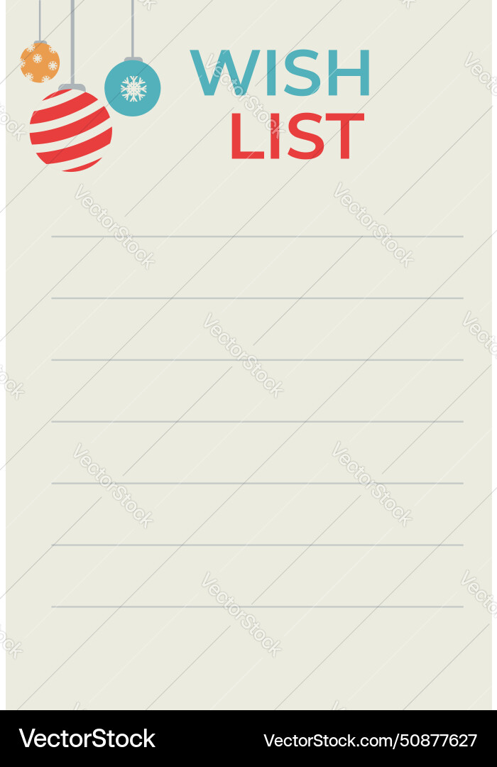 Wish list icon cartoon winter holiday Royalty Free Vector