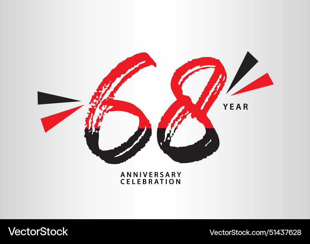 68 year anniversary celebration logotype Vector Image