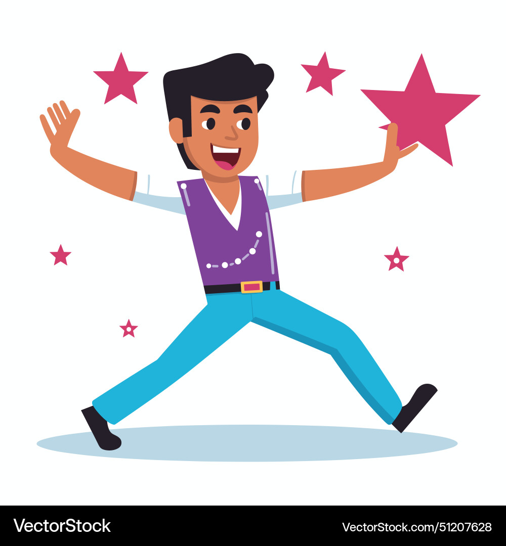 Cartoon man dancing happily retro style dancer Vector Image
