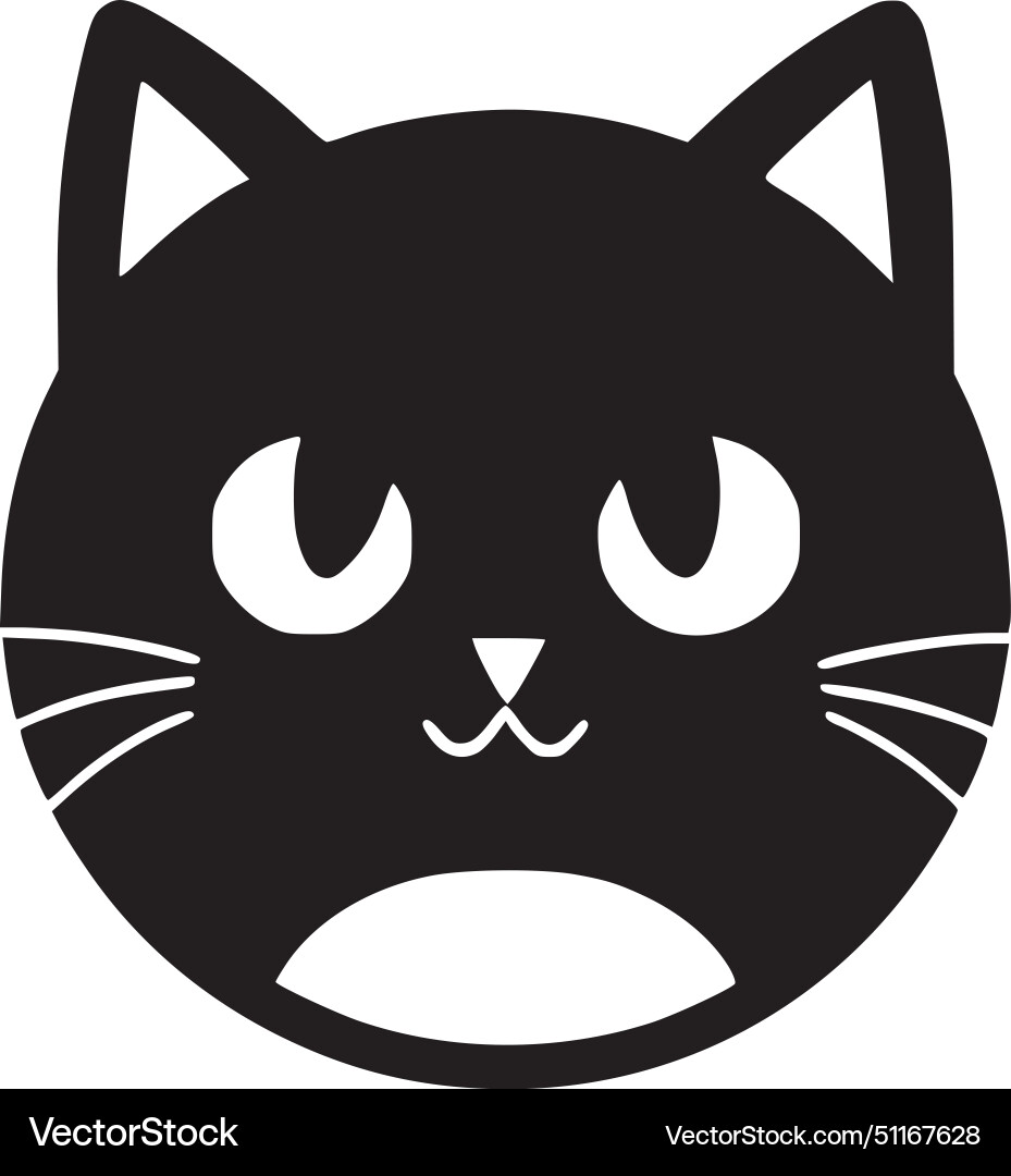 Cat - black and white isolated icon Royalty Free Vector
