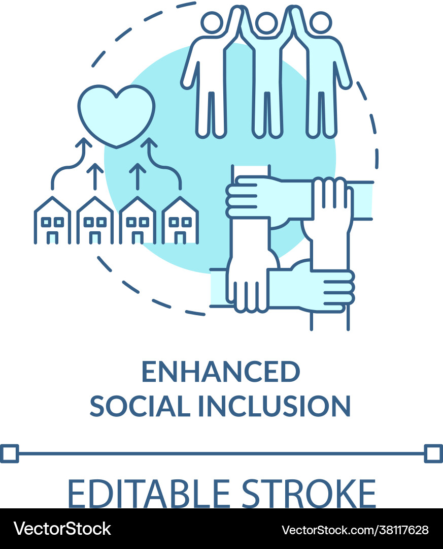 Enhanced social inclusion concept icon Royalty Free Vector