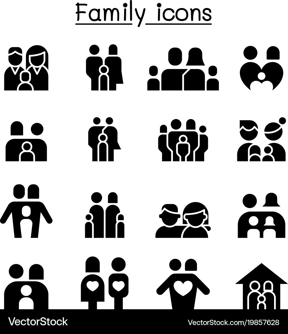 Family people icon set graphic design Royalty Free Vector