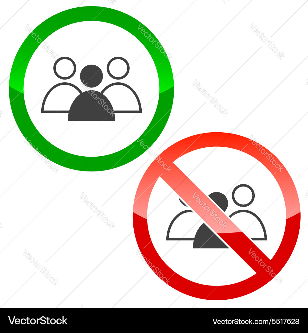 Group leader permission signs set Royalty Free Vector Image