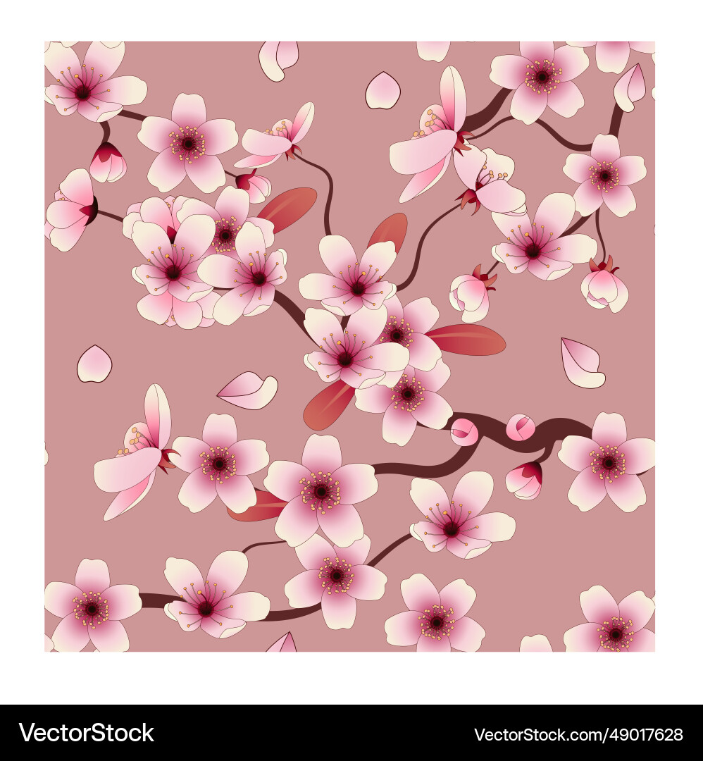 Japanese Flower Pattern Vector