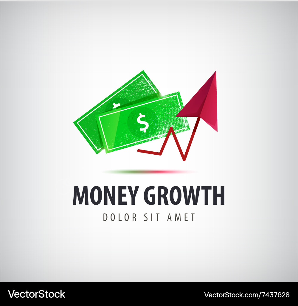 Money growth logo icon isolated Royalty Free Vector Image