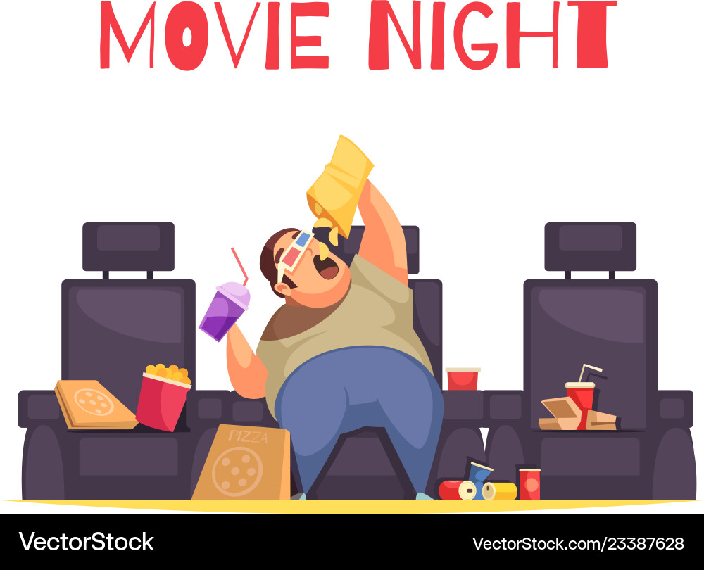 Movie night concept Royalty Free Vector Image - VectorStock