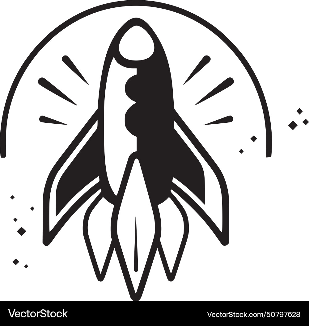 Rocket - minimalist and simple silhouette Vector Image