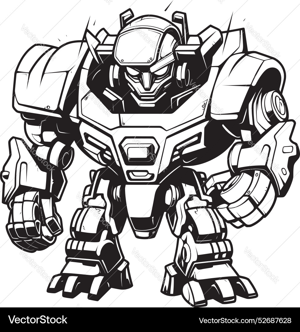 Tech fusion transforming weapon with black emblem Vector Image