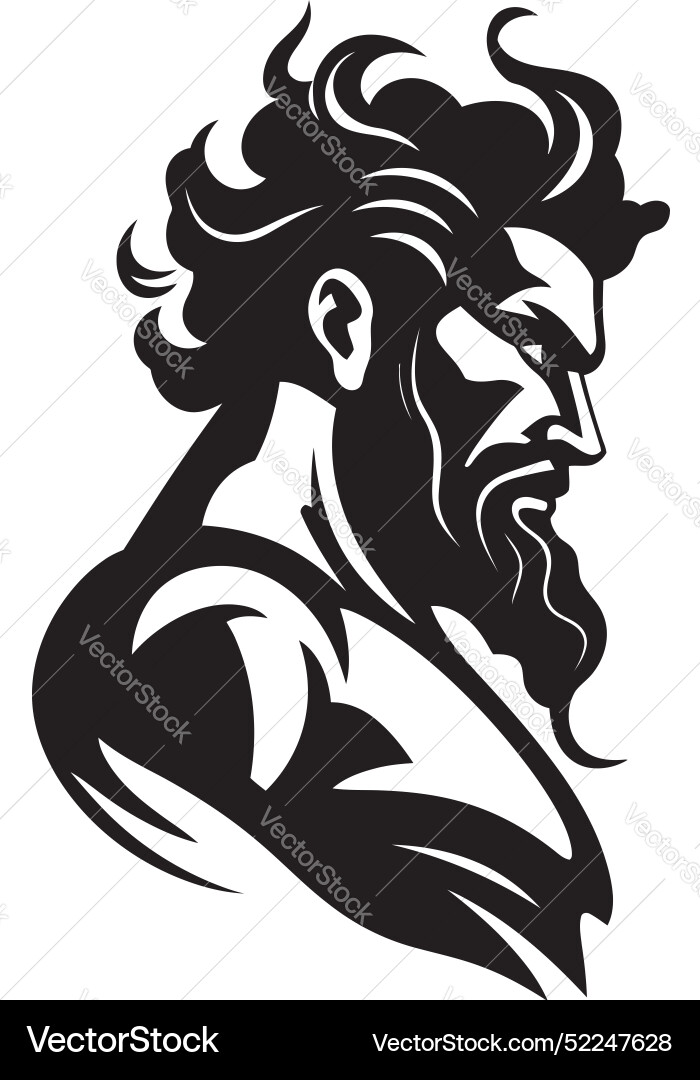 Tidal titan poseidons iconic black design Vector Image