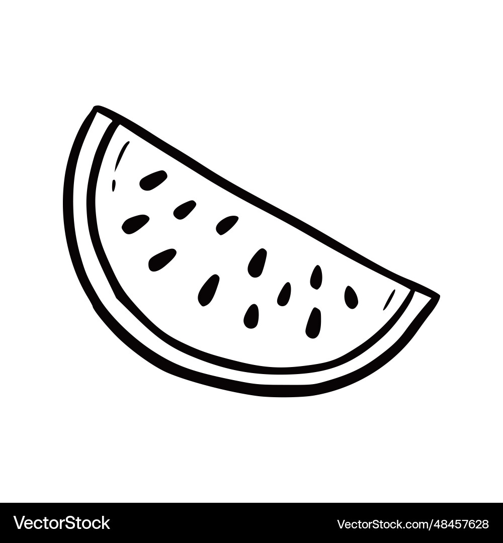 Watermelon Slice Doodle Royalty Free Vector Image