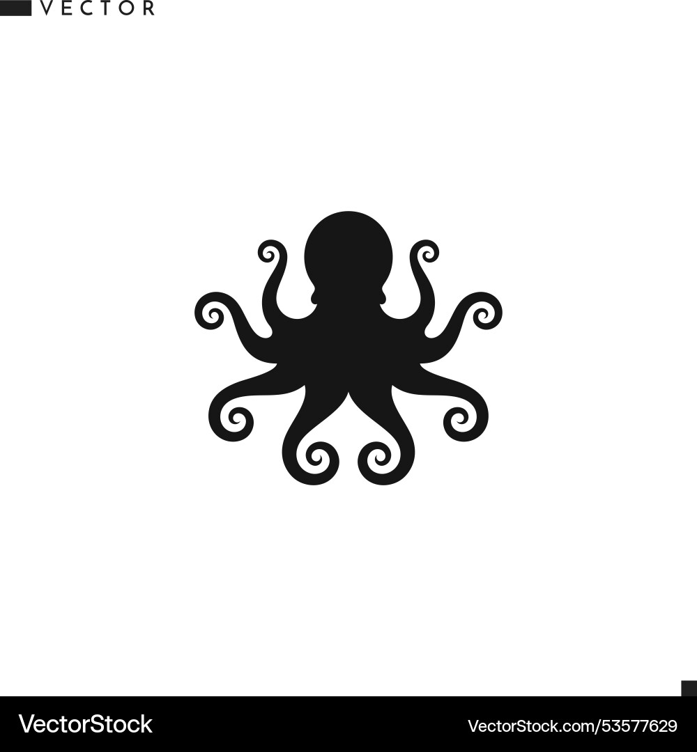 Abstract octopus sea creature logo Royalty Free Vector Image