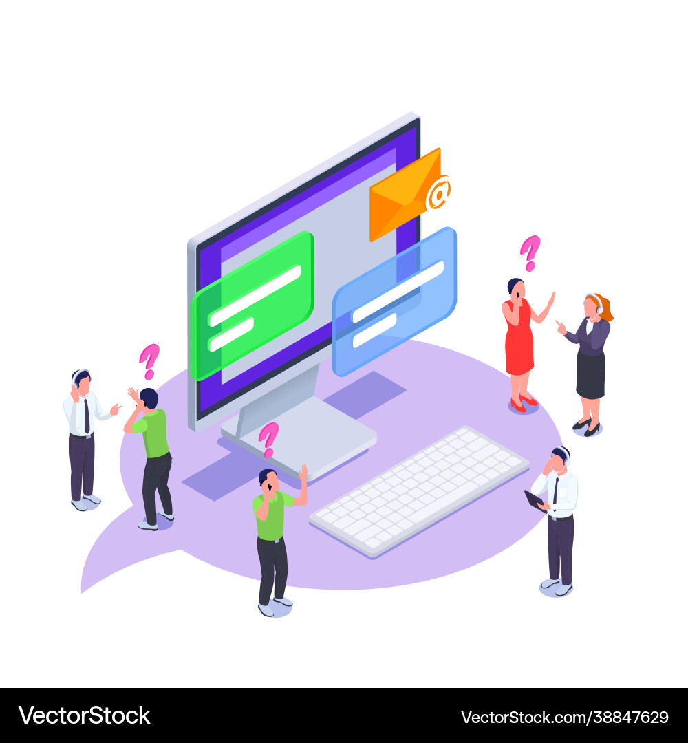 Call center concept Royalty Free Vector Image - VectorStock