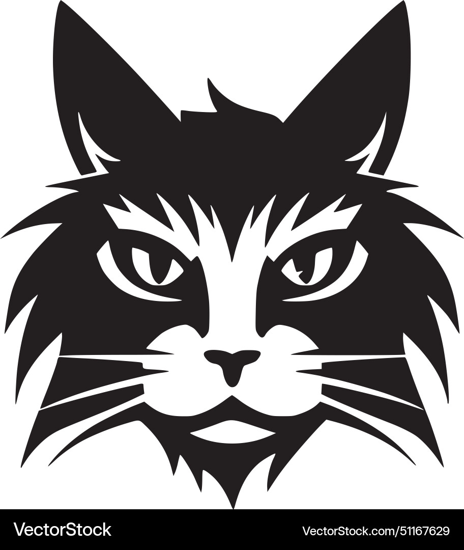Cat - black and white Royalty Free Vector Image