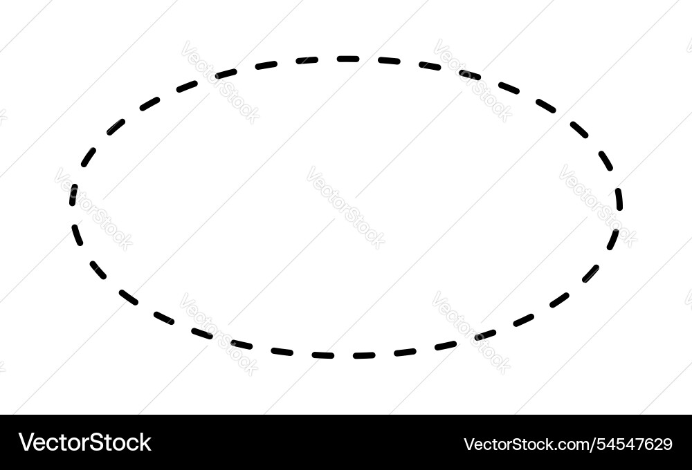 Dotted oval figure isolated on white background Vector Image