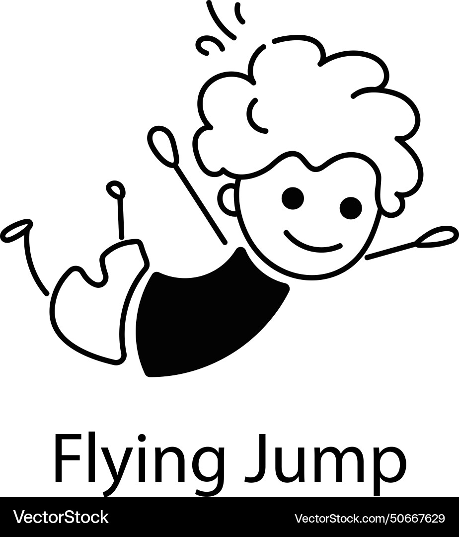 Flying jump Royalty Free Vector Image - VectorStock