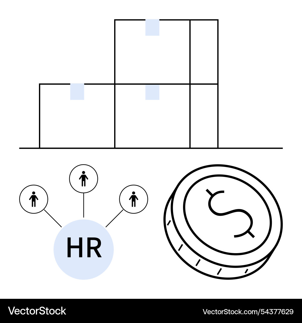 Human resources management linked to financial Vector Image
