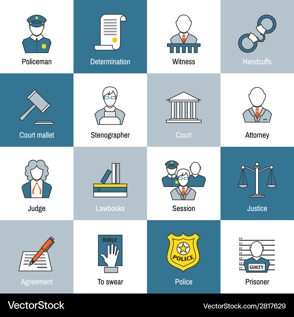 Law icon flat line Royalty Free Vector Image - VectorStock