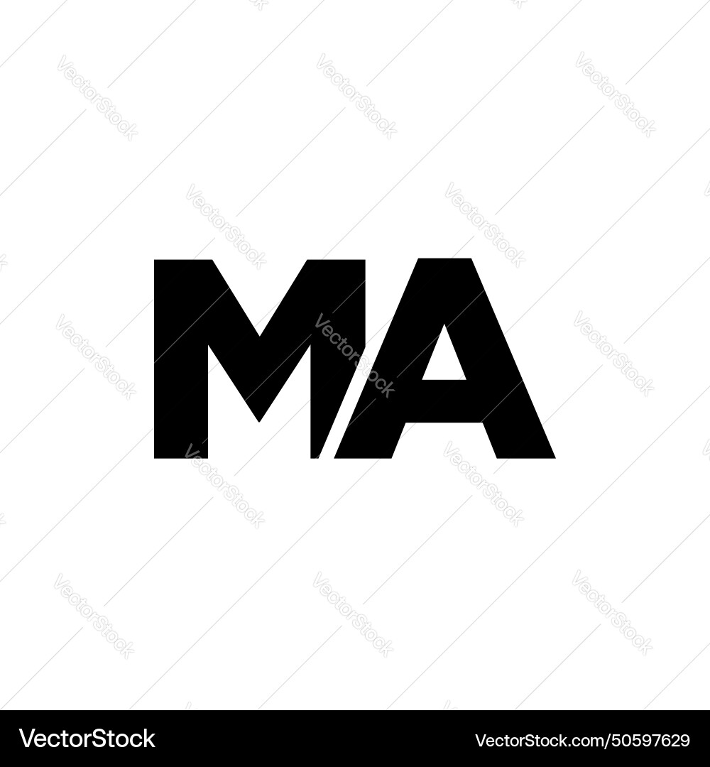 Letter m and a ma logo design template minimal Vector Image