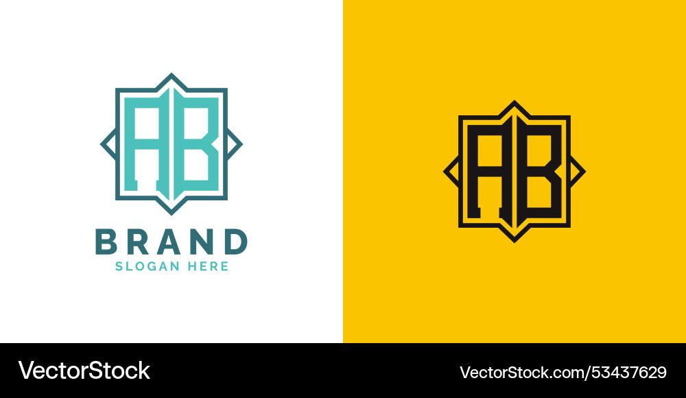 Modern ab monogram logo design initial letter Vector Image