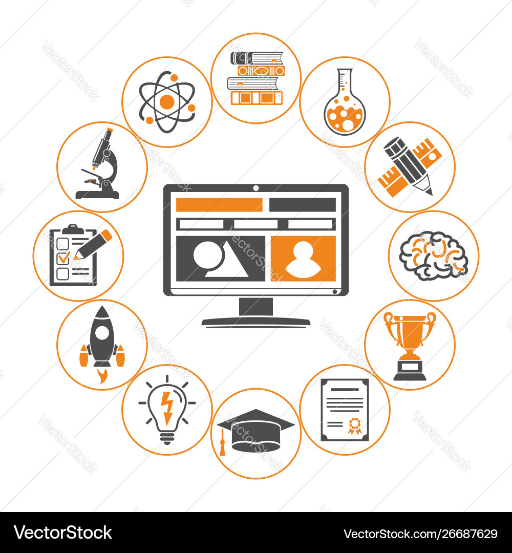 Online education concept Royalty Free Vector Image
