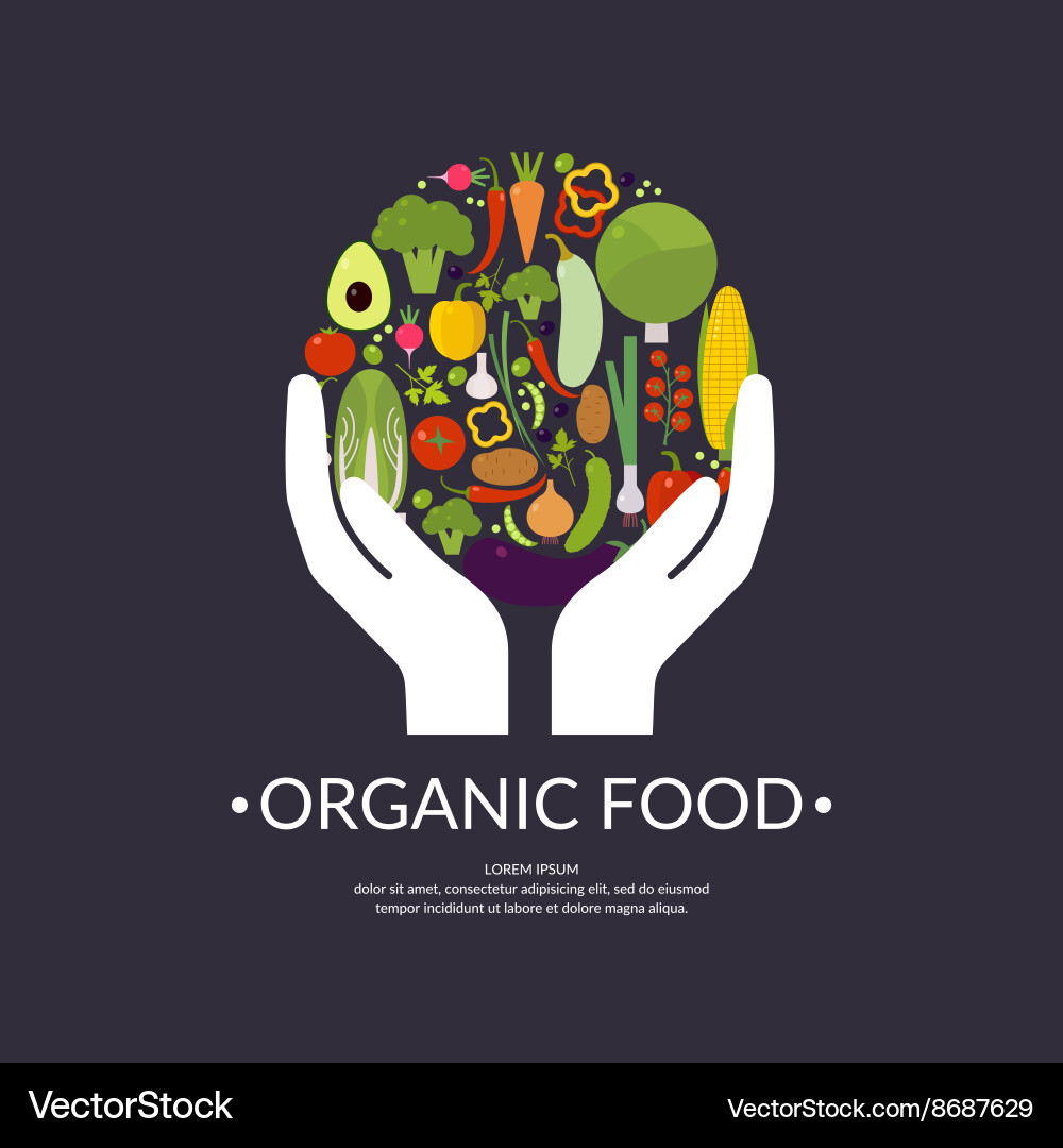Organic food Royalty Free Vector Image - VectorStock