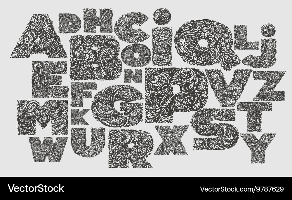 Paisley Letters Vector Images (over 220)