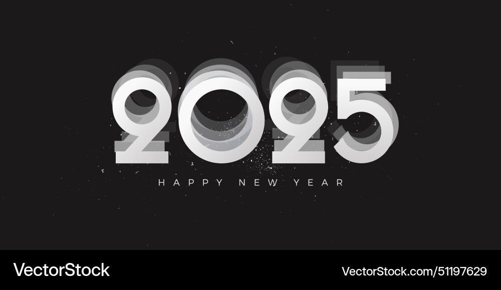 Retro design happy new year 2025 Royalty Free Vector Image
