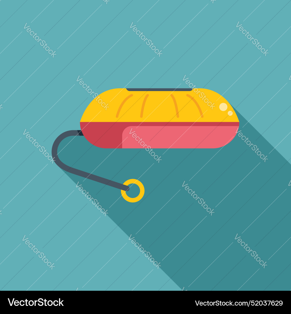 Small yellow inflatable motor raft floating Vector Image