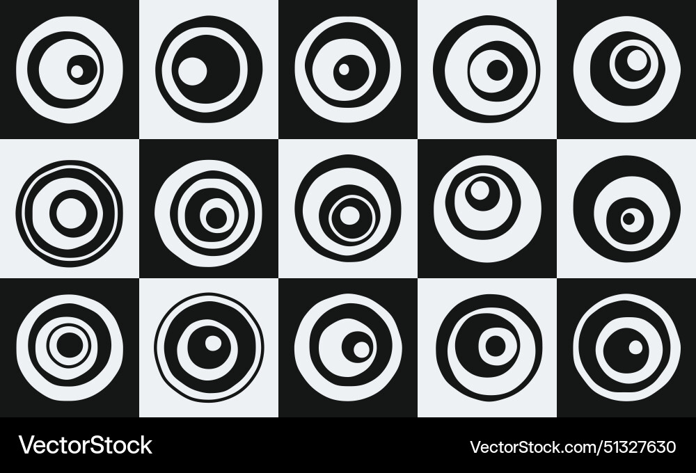 Abstract Monochrome Circle Pattern Geometric Vector Image