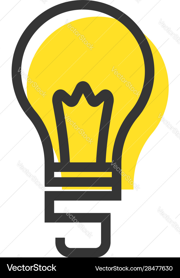 Bulb lamp energy with number 5 on bottom logo Vector Image