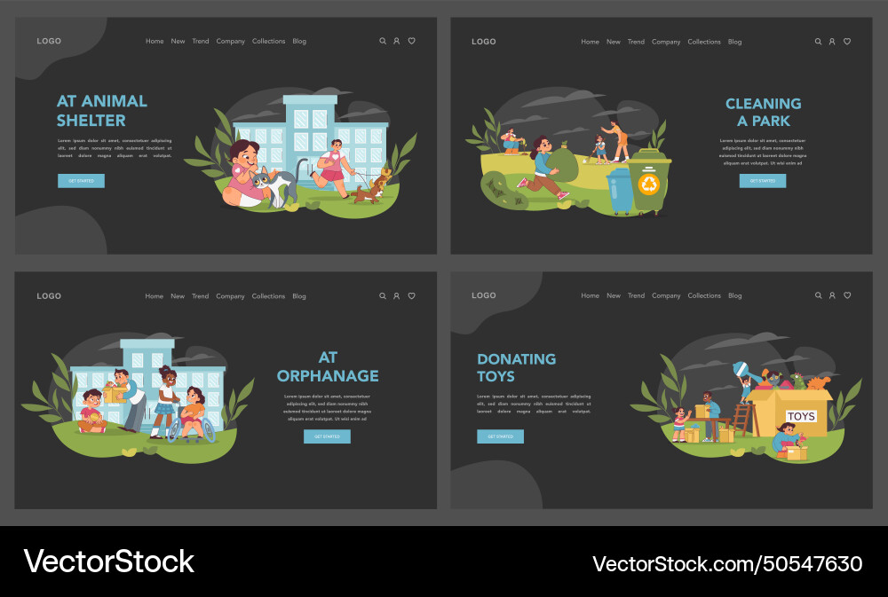 Compassion in action set Royalty Free Vector Image