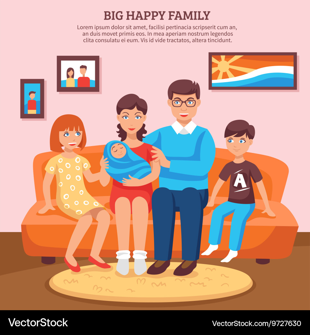 Happy family Royalty Free Vector Image - VectorStock