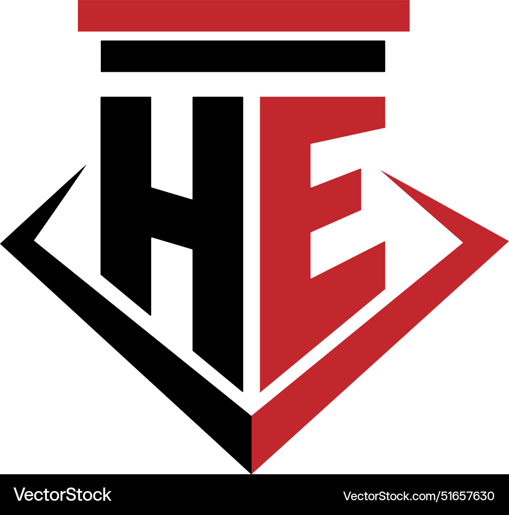 He logo design he simple logo eh logo template Vector Image