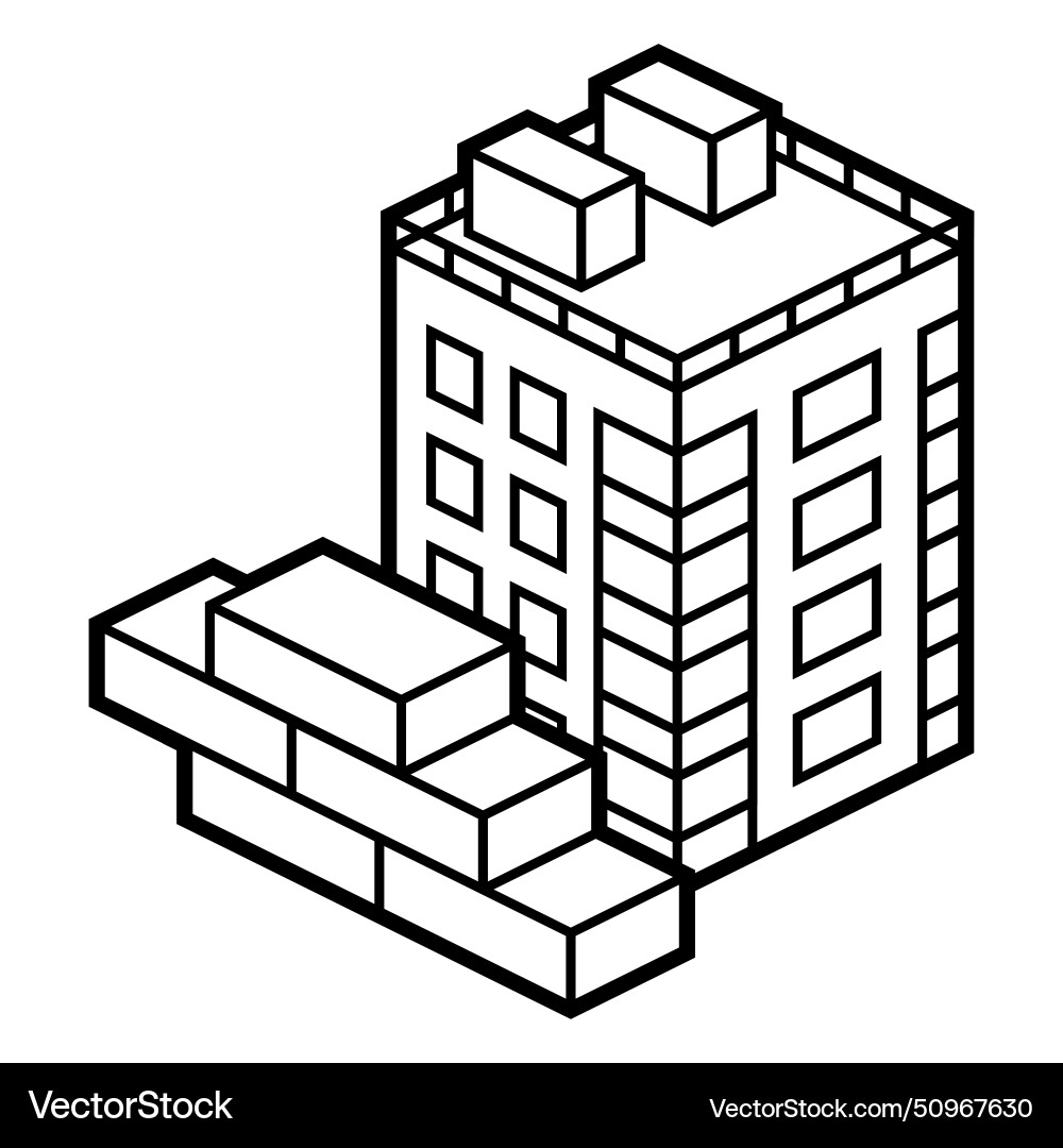 Image of house and bricks real estate Royalty Free Vector