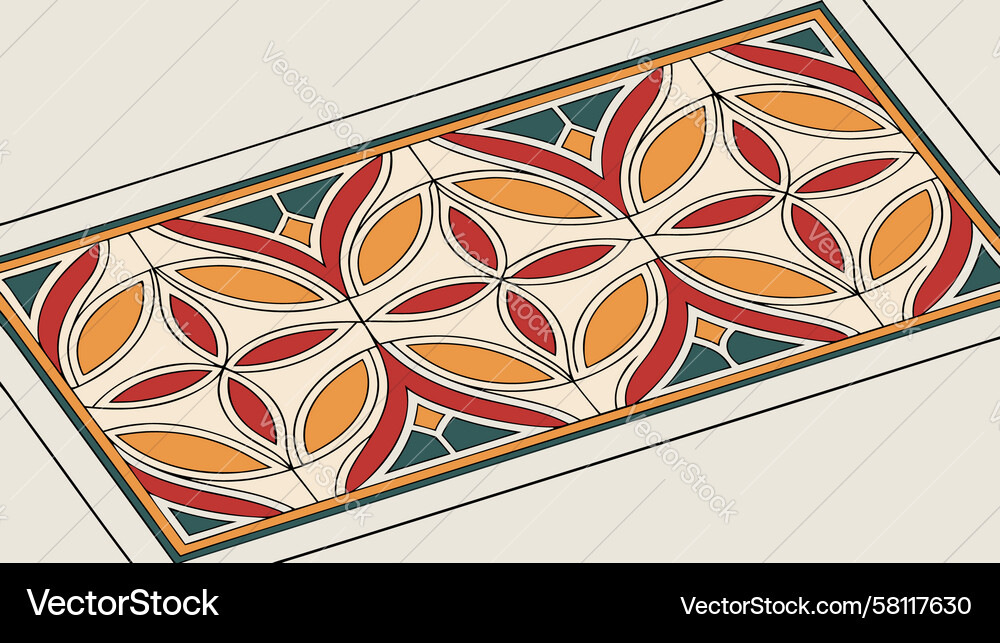 Isometric geometric star pattern floor tile Vector Image