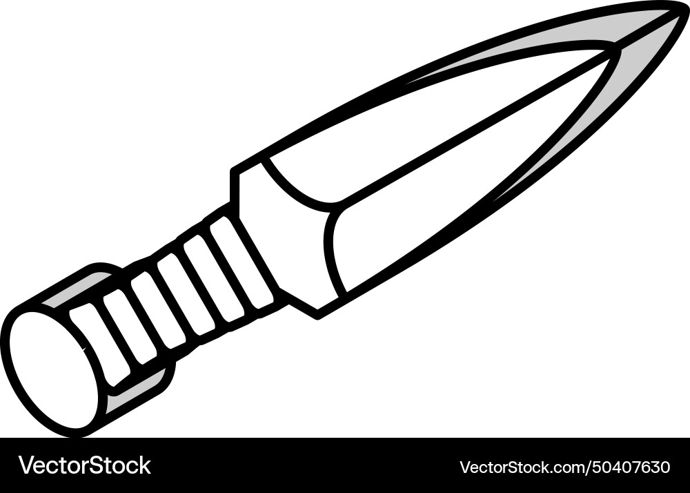 Kunai weapon military isometric icon Royalty Free Vector