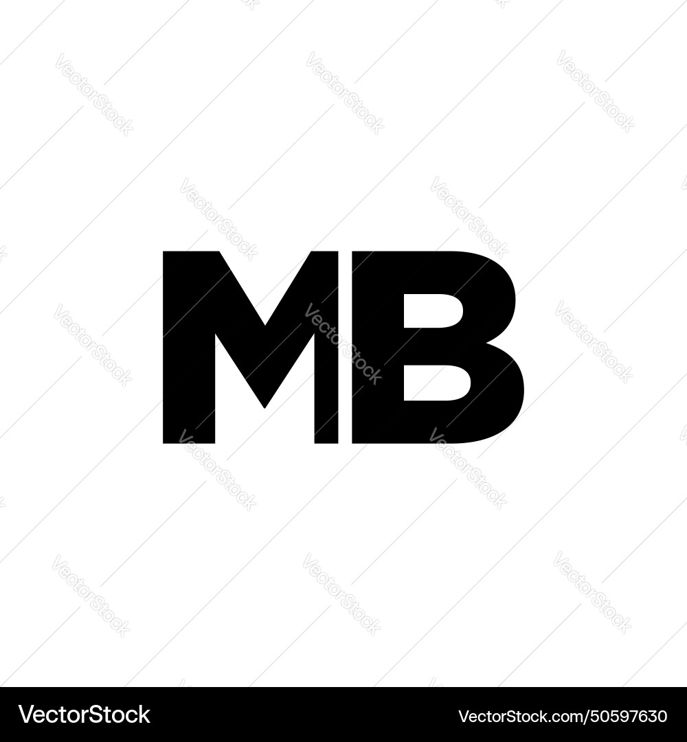 Letter m and b mb logo design template minimal Vector Image