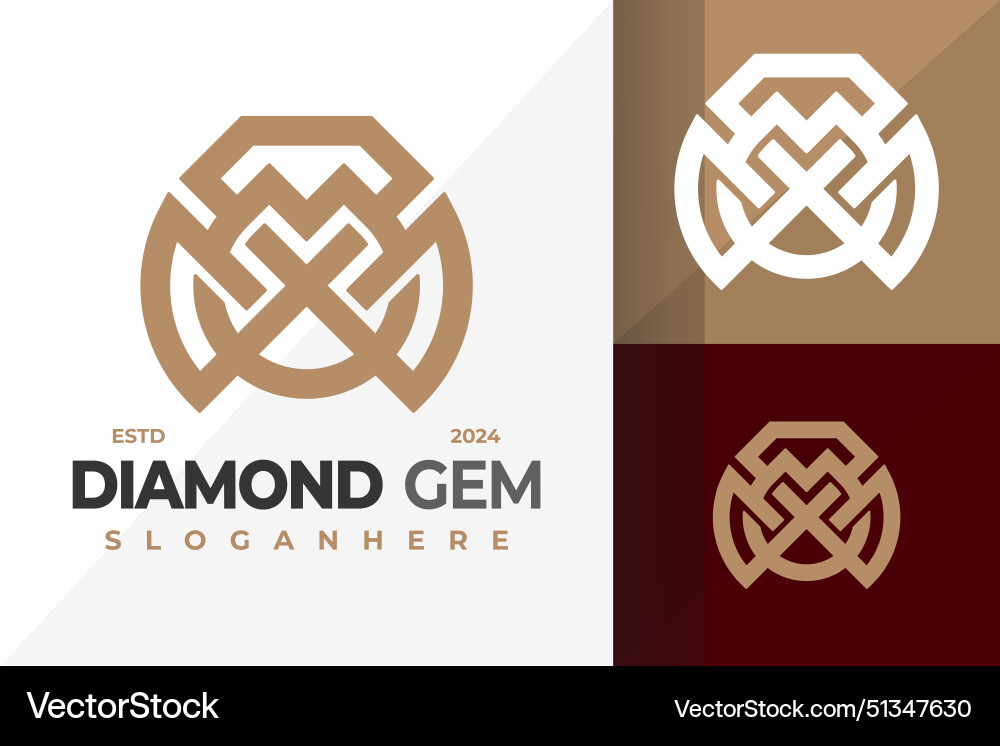 Letter x diamond gem logo design symbol icon Vector Image